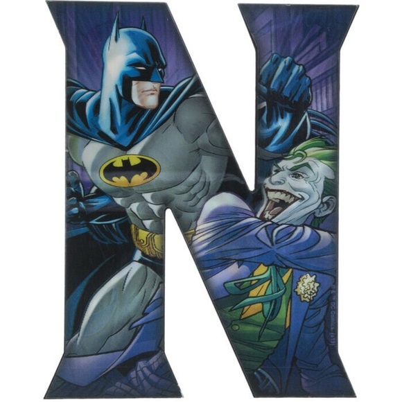 DC Comics | Accents | Dc Comics Batman And Joker Superhero Letter N 3d ...